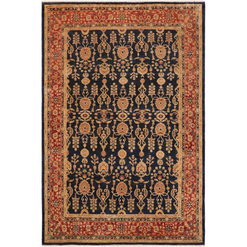 Arshs Fine Rugs Classic Ziegler Ethan Blue/Red Wool Rug - 9'0'' X 12'0'' | Perigold